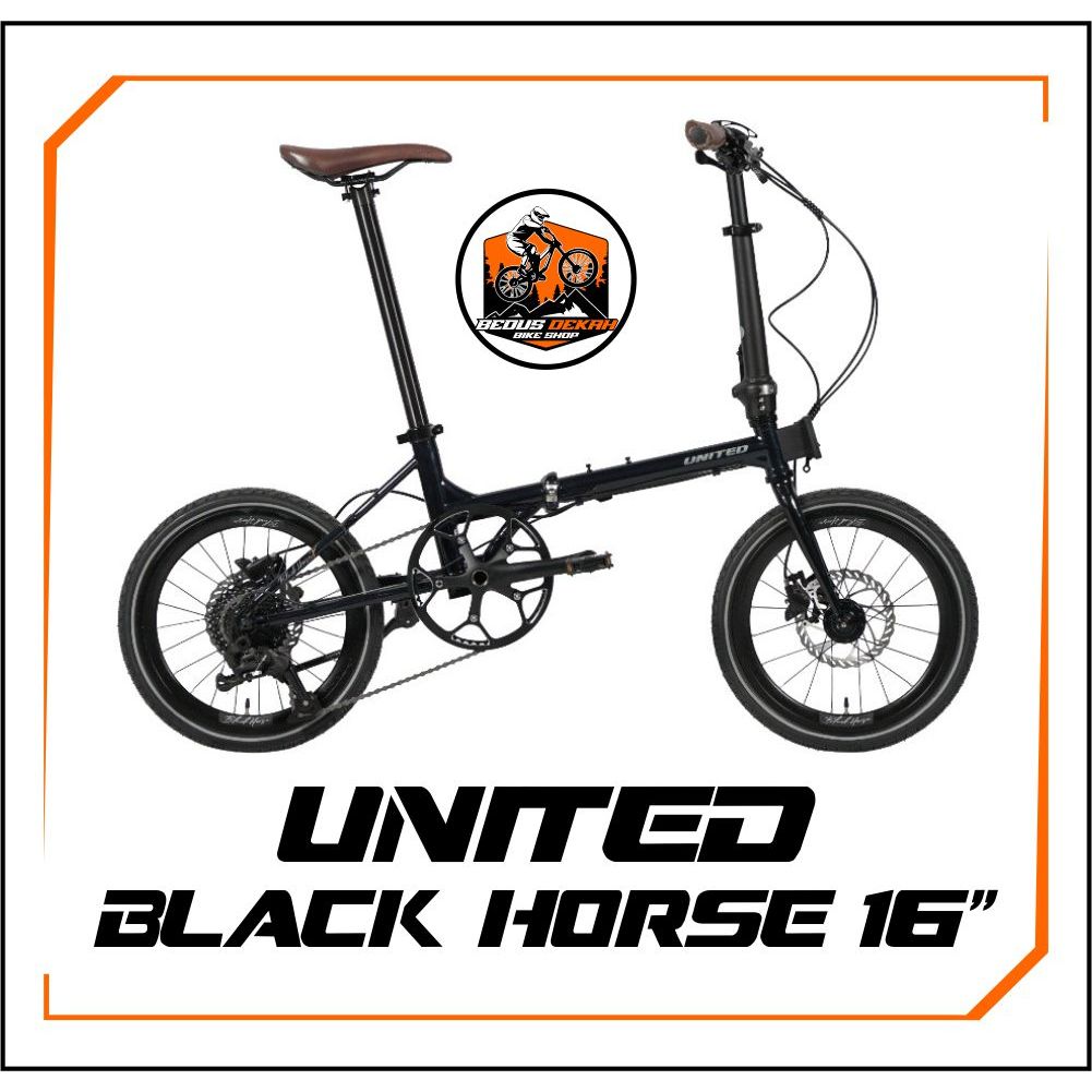 Jual SEPEDA LIPAT FOLDING BIKE 16 INCH UNITED BLACK HORSE | Shopee ...