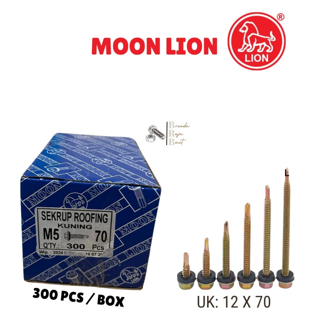 Jual Baut Roofing KUNING 12X70 / Baut Drilling Moon Lion Baja Ringan ...