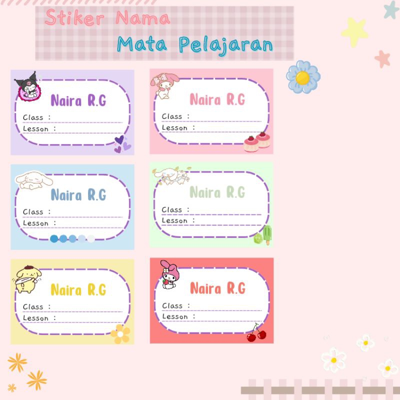 Jual 16 Stiker Mapel - Label Buku Pelajaran Sekolah - Stiker Mata ...