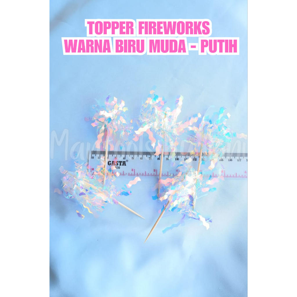 Jual TOPPER KUE FIREWORKS REPLIKA WARNA BIRU MUDA - PUTIH UNTUK ...