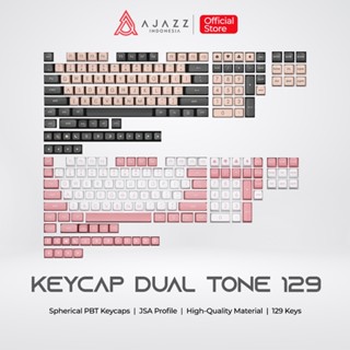 Jual Ajazz PBT Keycaps Dual Tone 129 Keys JSA Profile Double Shoot ...