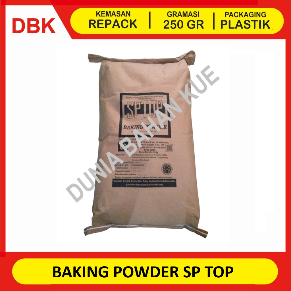 Jual BAKING POWDER SP TOP PENGEMBANG ROTI - REPACK 250 GR | Shopee ...