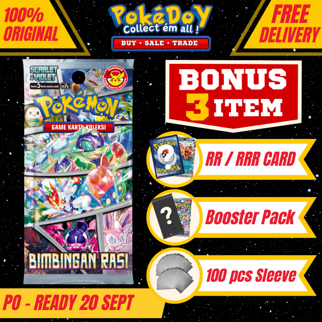 Jual NEW BIMBINGAN RASI Booster Pack Box Kartu Pokemon Indonesia SV7S Scarlet Violet TCG Card ...