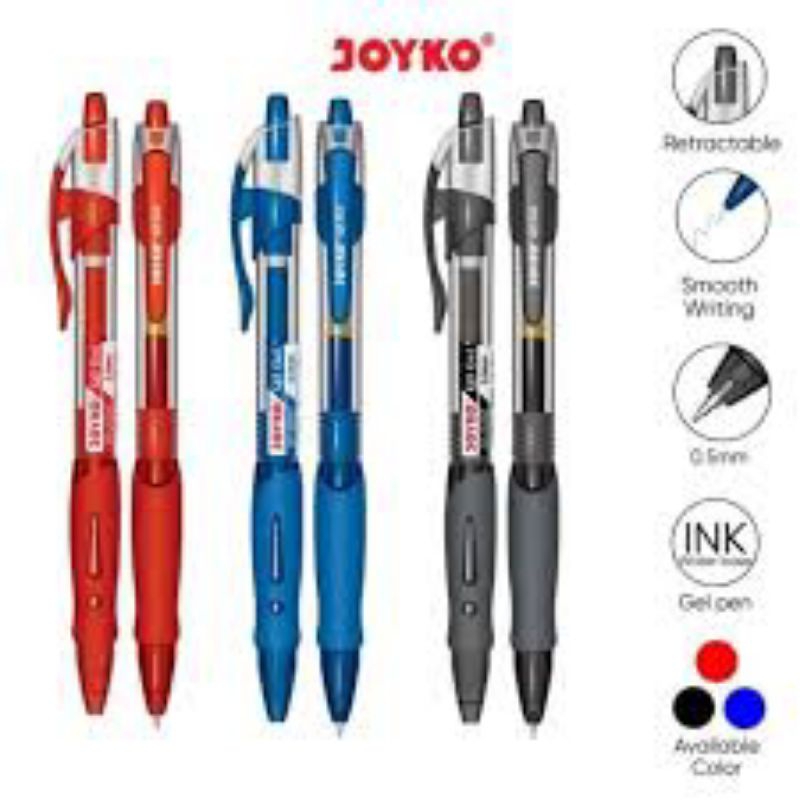 Jual JOYKO GP265 Q GELL GP265NT Q3 GELL RETRACTABLE GELL PEN PULPEN GEL ...