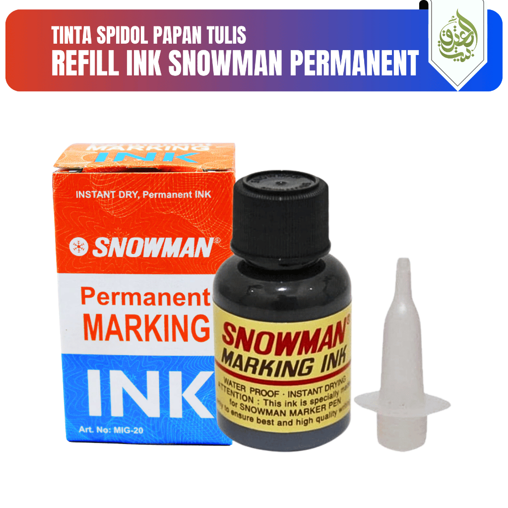 Jual Refill Isi Tinta Spidol Snowman Permanent Marking INK | Black [PCS ...