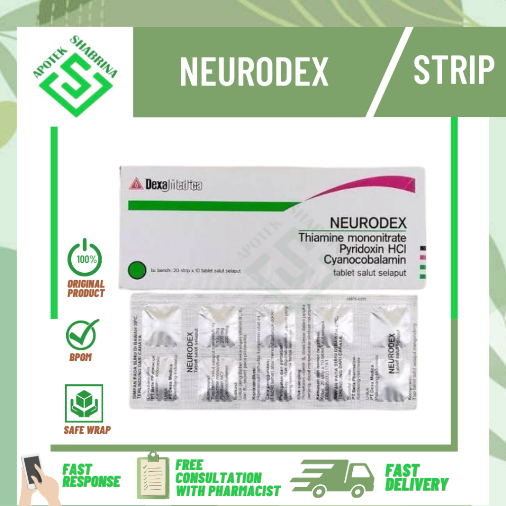 Jual NEURODEX STRIP ISI 10 TABLET/ VITAMIN SYARAF/ TEPI SYARAF | Shopee ...
