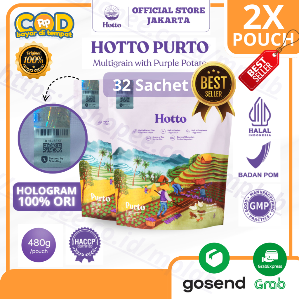 Jual Hotto Official Shop promo! [Hotto Purto 2 Pouch] Minuman Original 100% Official Store BPOM ...