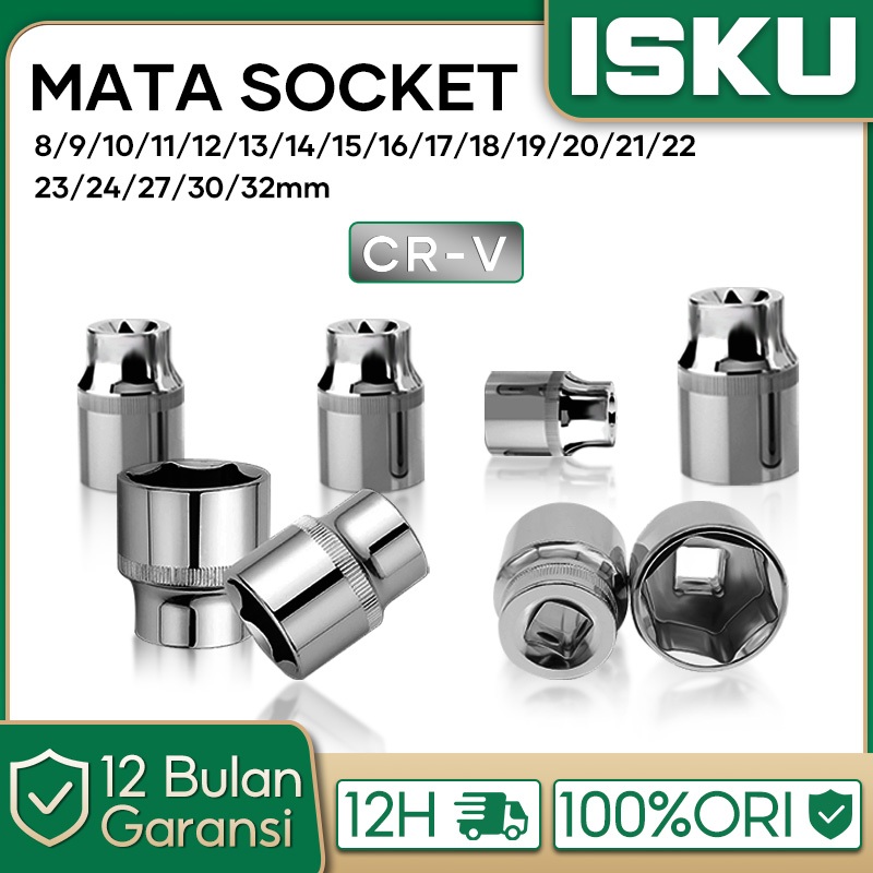 Jual ISKU Mata kunci shock impact socket Panjang/mata sock set 1/2" drive socket kokoh dan kuat ...