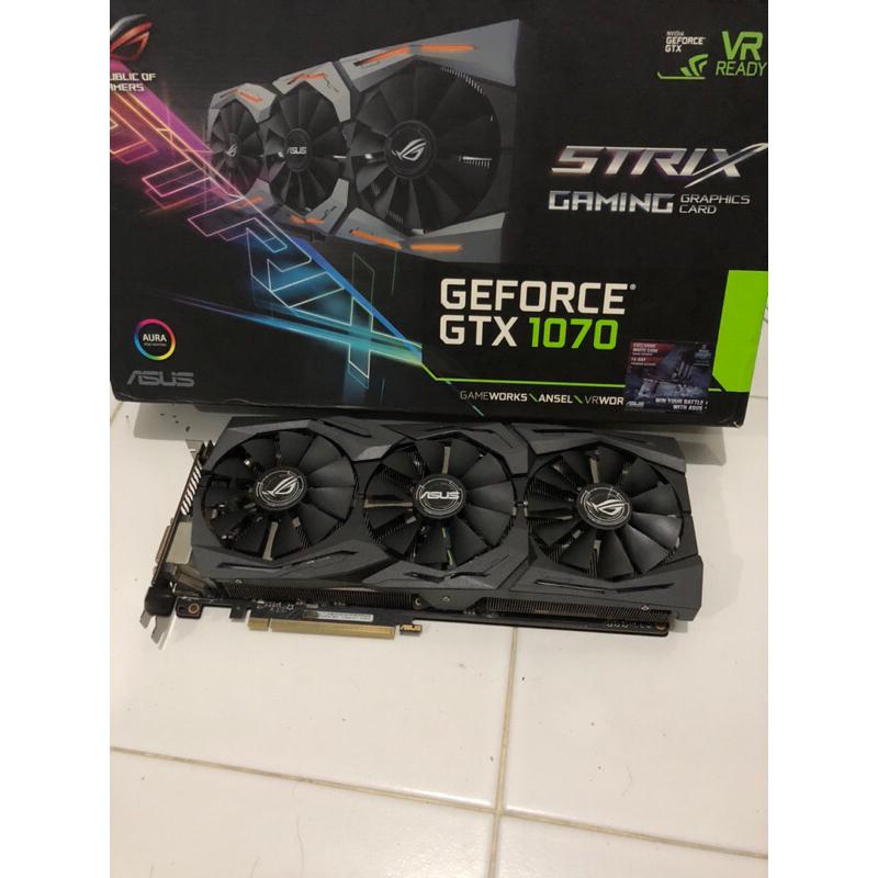 Jual vga gaming nvidia gtx 1070 8gb asus rog strix normal fullset ...