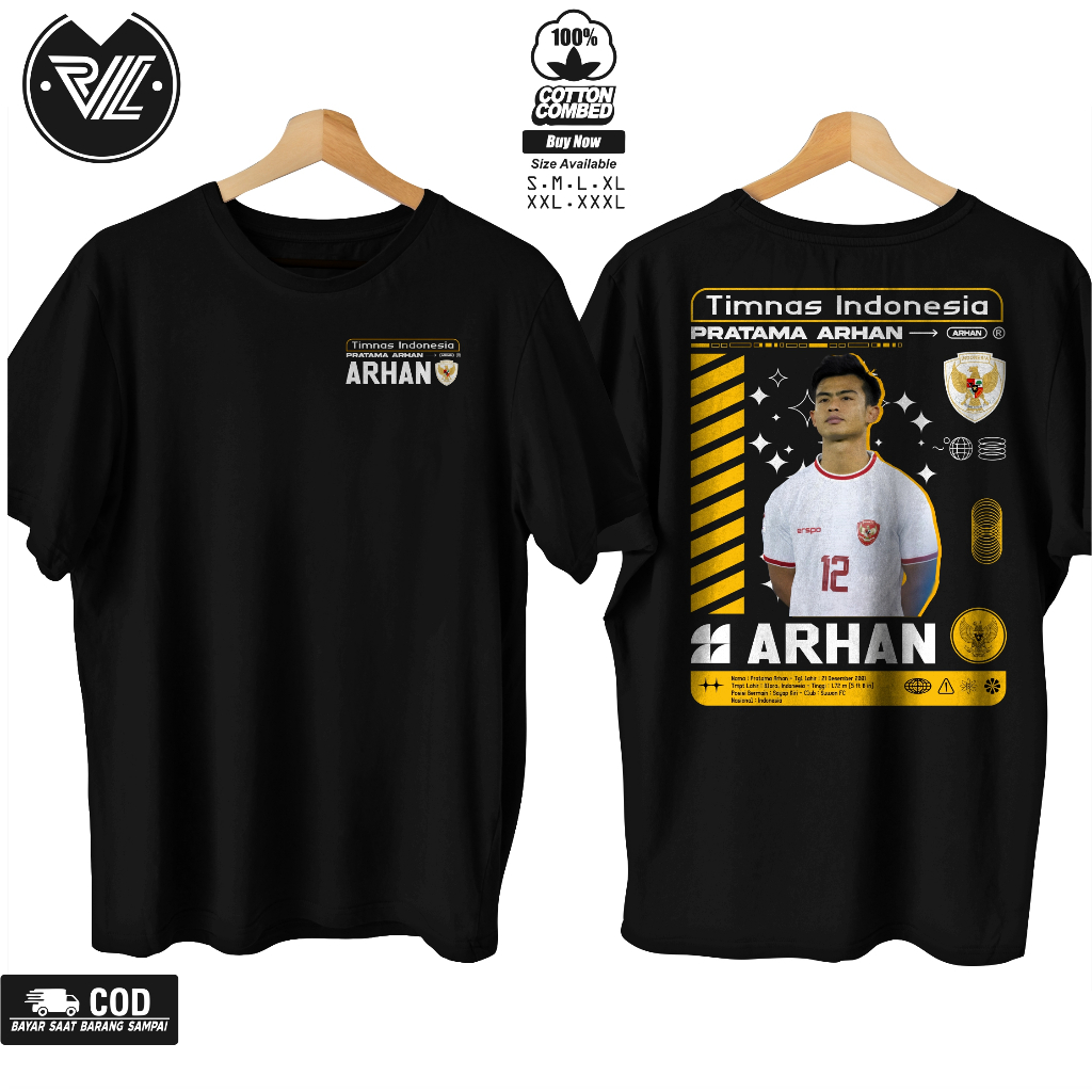 Jual Tshirt Kaos Pratama Arhan New Series Streetwear Timnas Indonesia ...