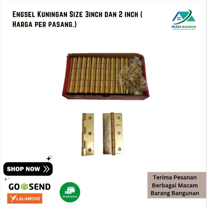 Jual Engsel Kuningan Size 3inch dan 2 inch ( Harga per pasang ...