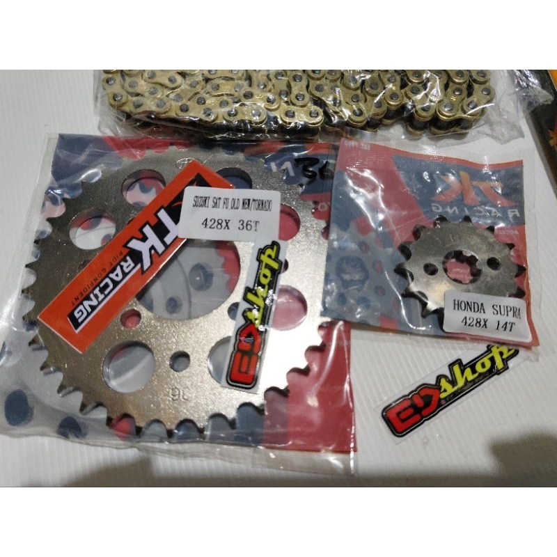 Jual gear SET 428HS tebal SMASH full TK RACING SHOGUN 110 125 KEBO ...
