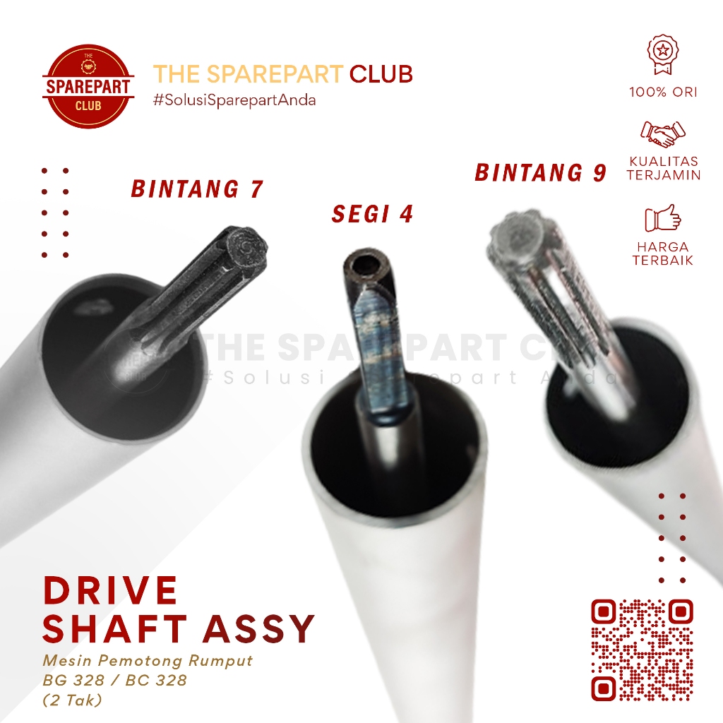 Jual Pipa Stik Gagang Tongkat Potong Rumput BG 328 Drive Shaft Segi 4 ...
