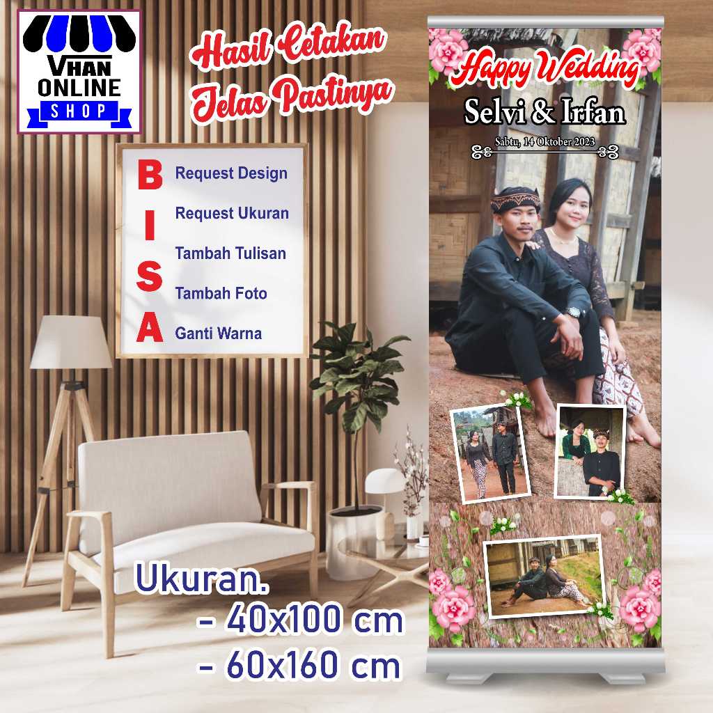 Jual Cetak Spanduk Banner Happy Wedding Versi Sunda | Shopee Indonesia