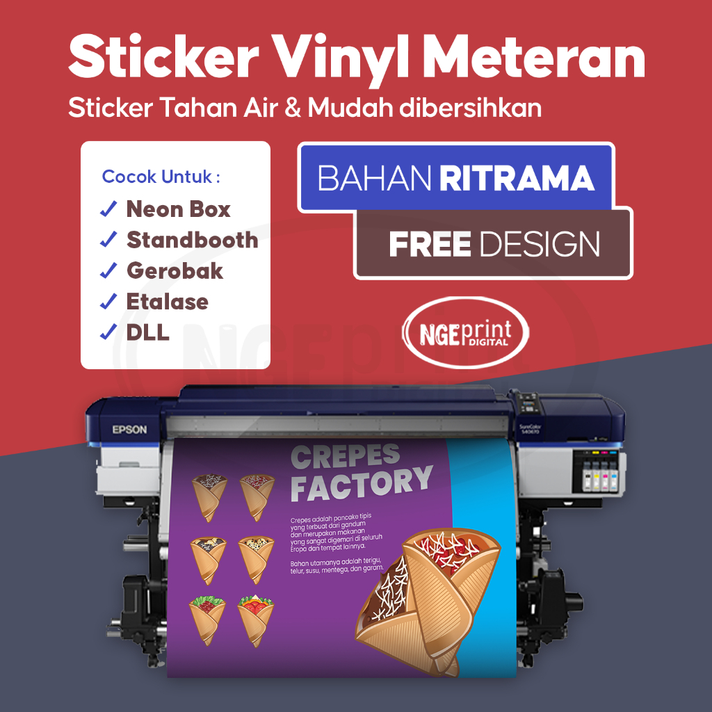 Jual Cetak Stiker Meteran Vynil Ritrama Free Design / Stiker Meteran ...