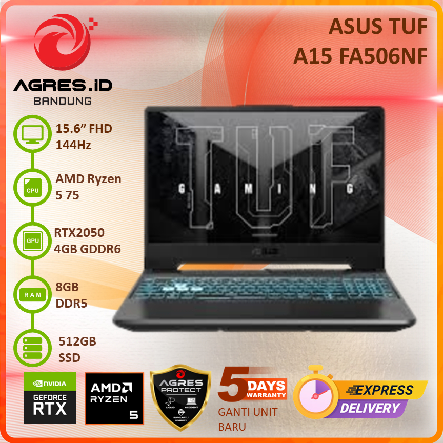 Jual ASUS TUF A15 FA506NF RYZEN 5 7535HS RTX2050 8GB 512GB 15.6" FHD ...