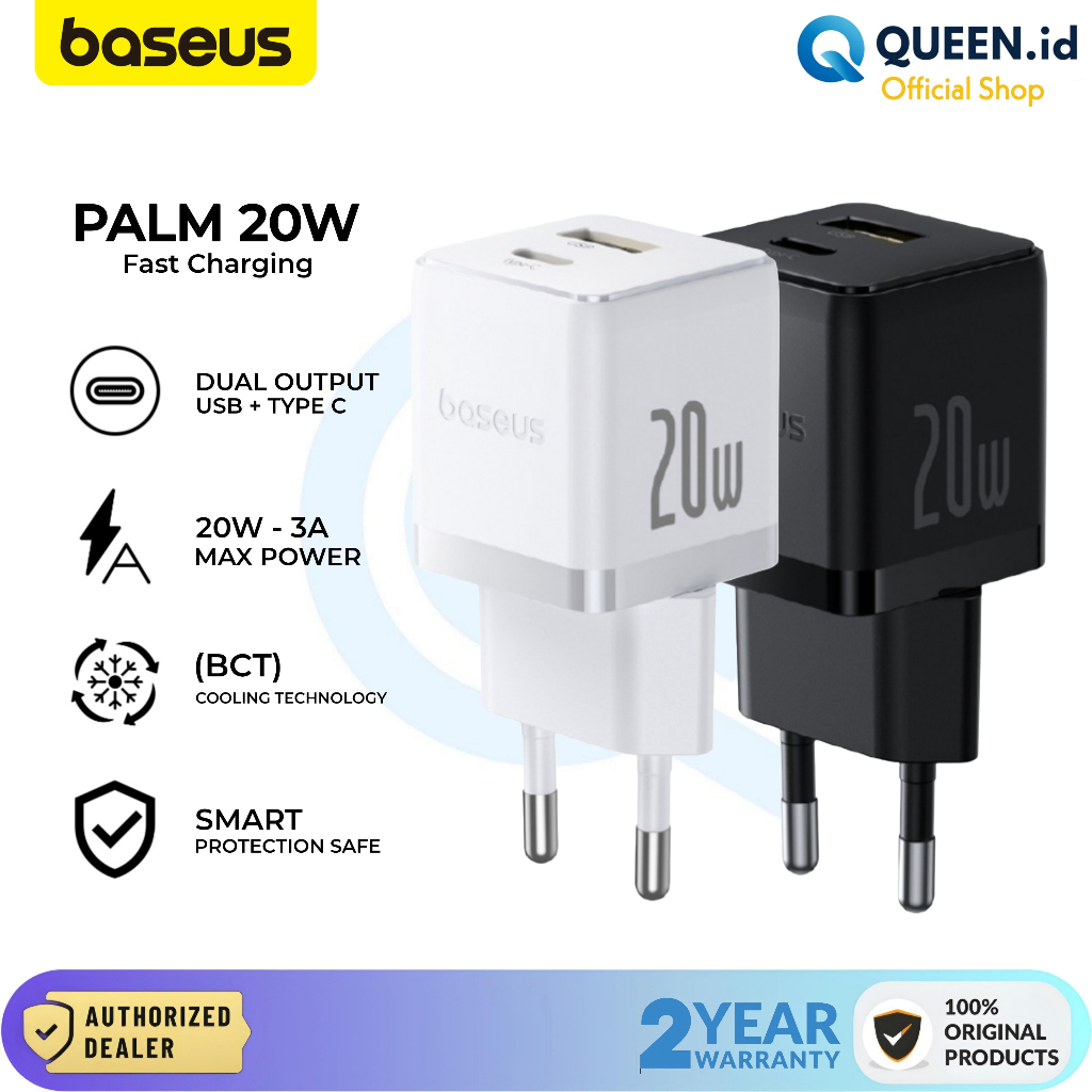 Jual Baseus Mini Palm Charger Adaptor 20W 3A PD QC 3.0 DUAL PORT Output ...