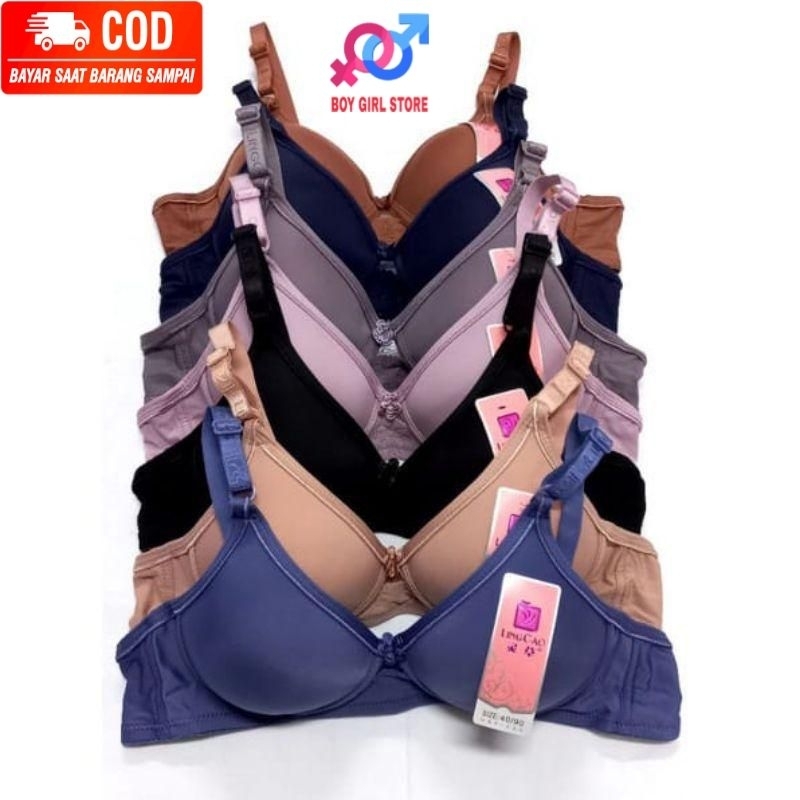 Jual [ 3 PCS ] BRA LINGCAO ASLI ORIGINAL Tanpa Kawat Cup A Katun Lembut Kait 2 LINGCAO | BH ...