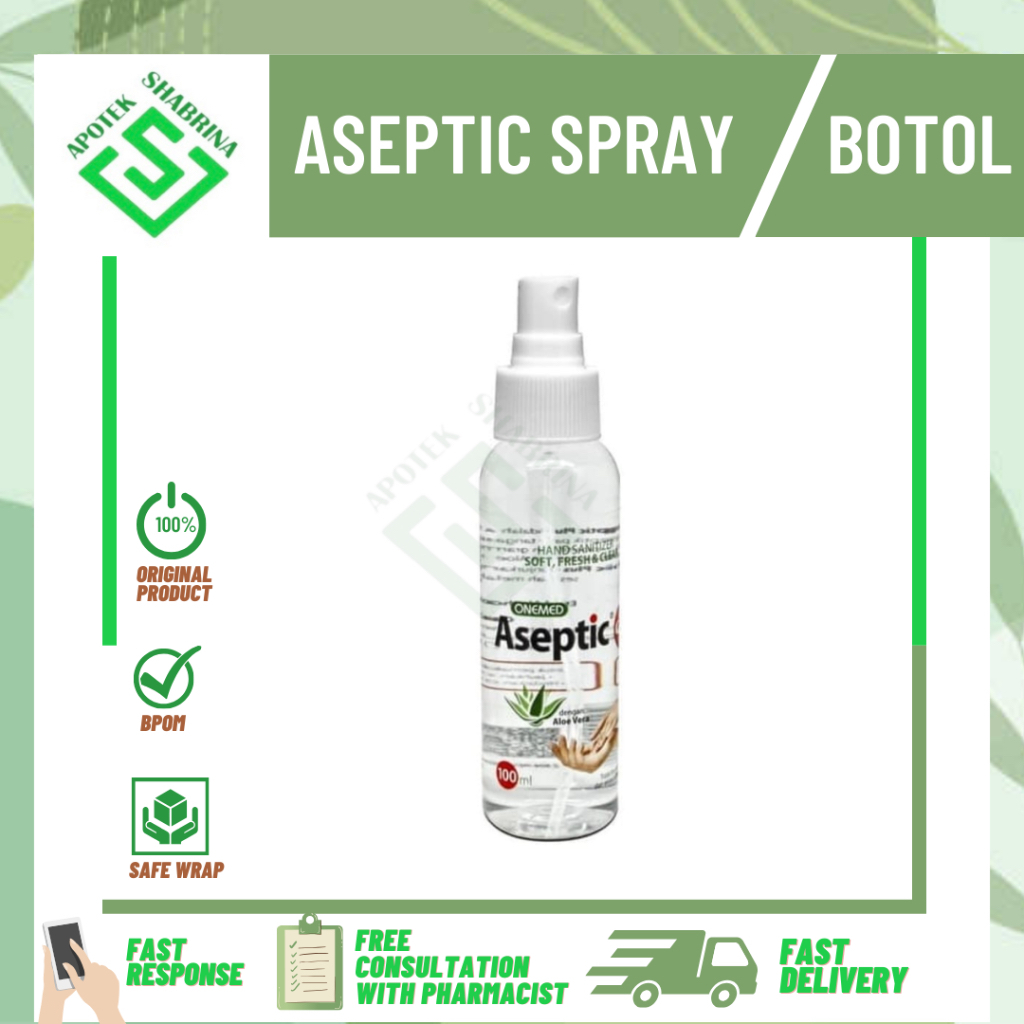 Jual ONEMED ASEPTIC PLUS SPRAY BOTOL 100 ML/ HANDSANITIZER BOTOL ...
