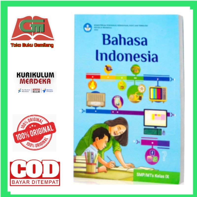 Jual BUKU BAHASA INDONESIA UNTUK SMP/MTS KELAS 9 KURIKULUM MERDEKA PENERBIT KEMENTERIAN ...