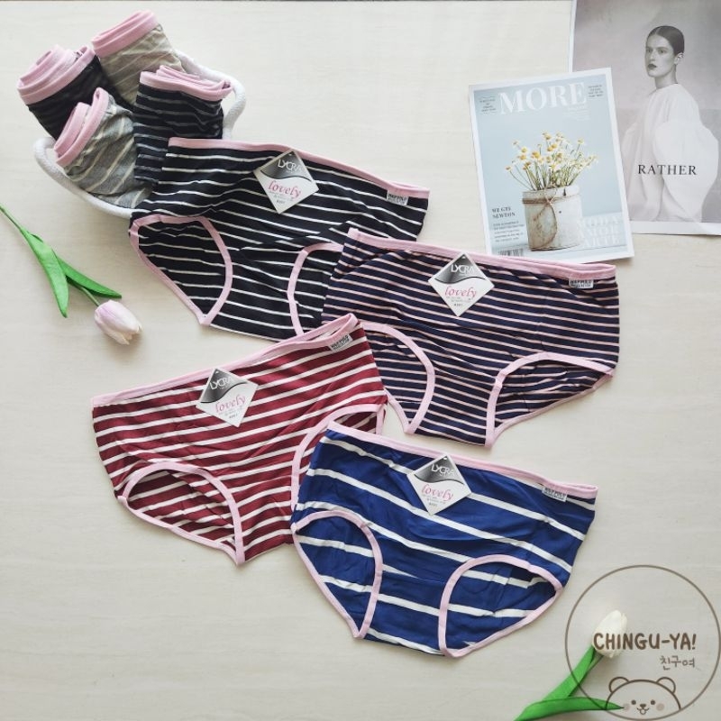 Jual SUNNY | Celana Dalam Wanita Remaja Motif Garis Bahan Premium Strech All Size fit to L (CD ...