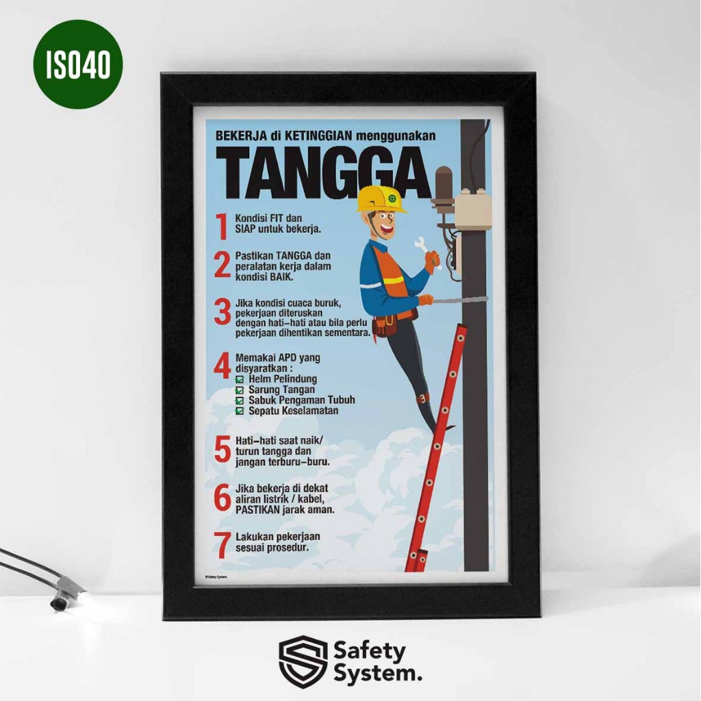 Jual Poster K3 Keselamatan Kerja Safety Bekerja Di Ketinggian Dengan ...