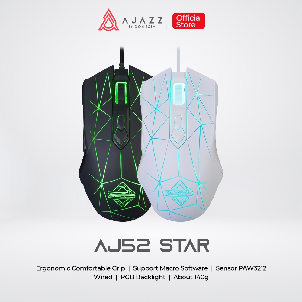 Jual Ajazz AJ52 Star Gaming Mouse Wired RGB PAW3212 up to 2500DPI ...