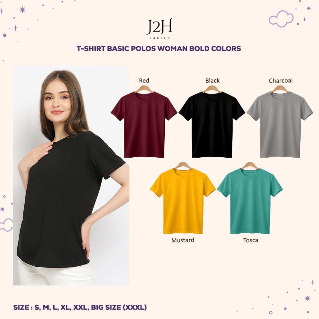Jual JK LABELS - Tshirt Basic Polos - Woman (Bold Colors) | Shopee ...