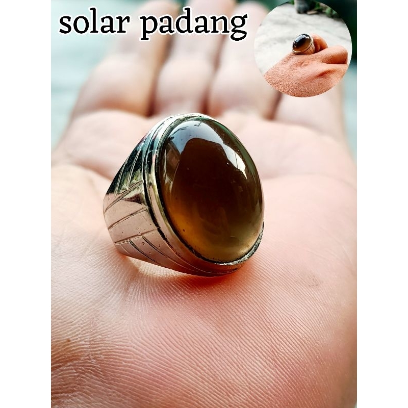 Jual Cincin batu akik solar padang solok/solar kopi asli natural/ batu ...
