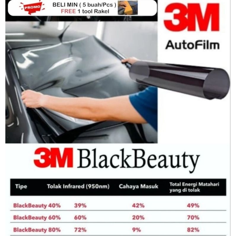 Jual KACA FILM MOBIL JENDELA RUMAH/GEDUNG/KANTOR KACA FiLM RIBEN 3M BLACK BEAUTY - 40 60 80% ...