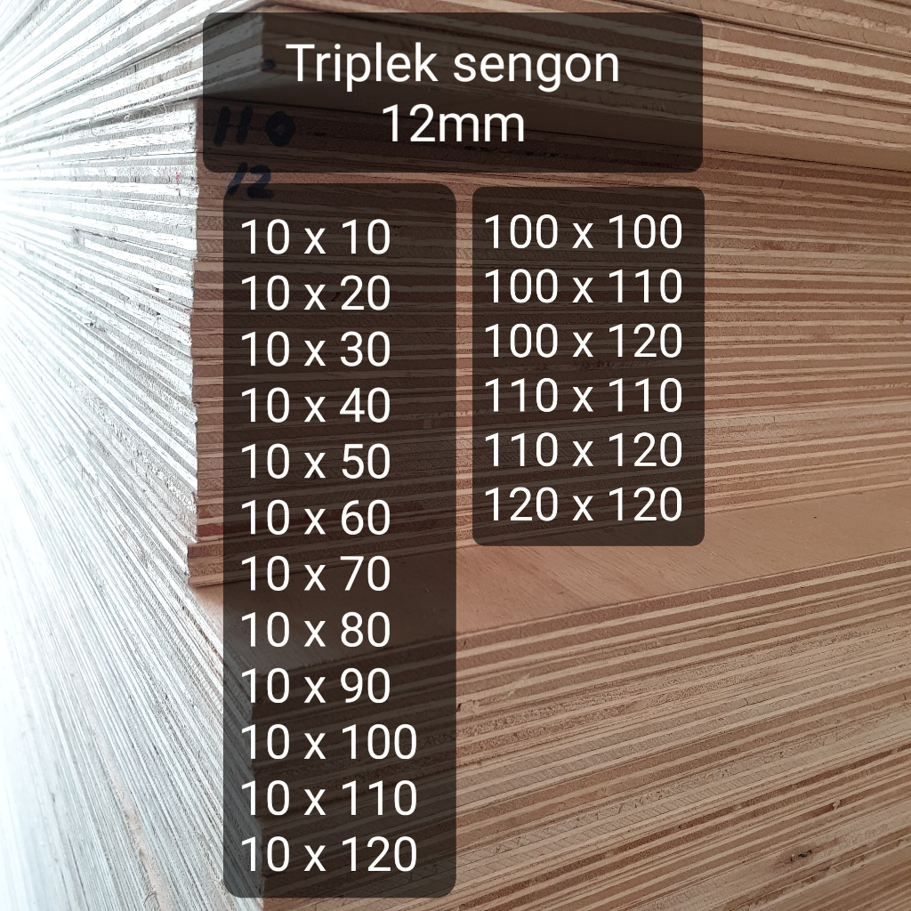Jual Triplek custom sengon 12mm plywood multiplek halus 2 sisi | Shopee ...