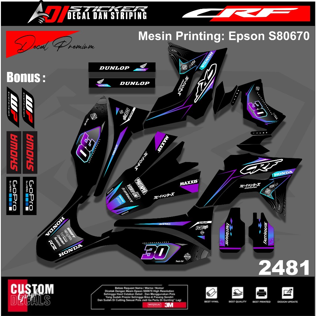 Jual DECAL CRF 150 L SUPER GLOSSY FULL BODY - Dekal Sticker Motor Honda CRF 150L Fullbody Custom ...
