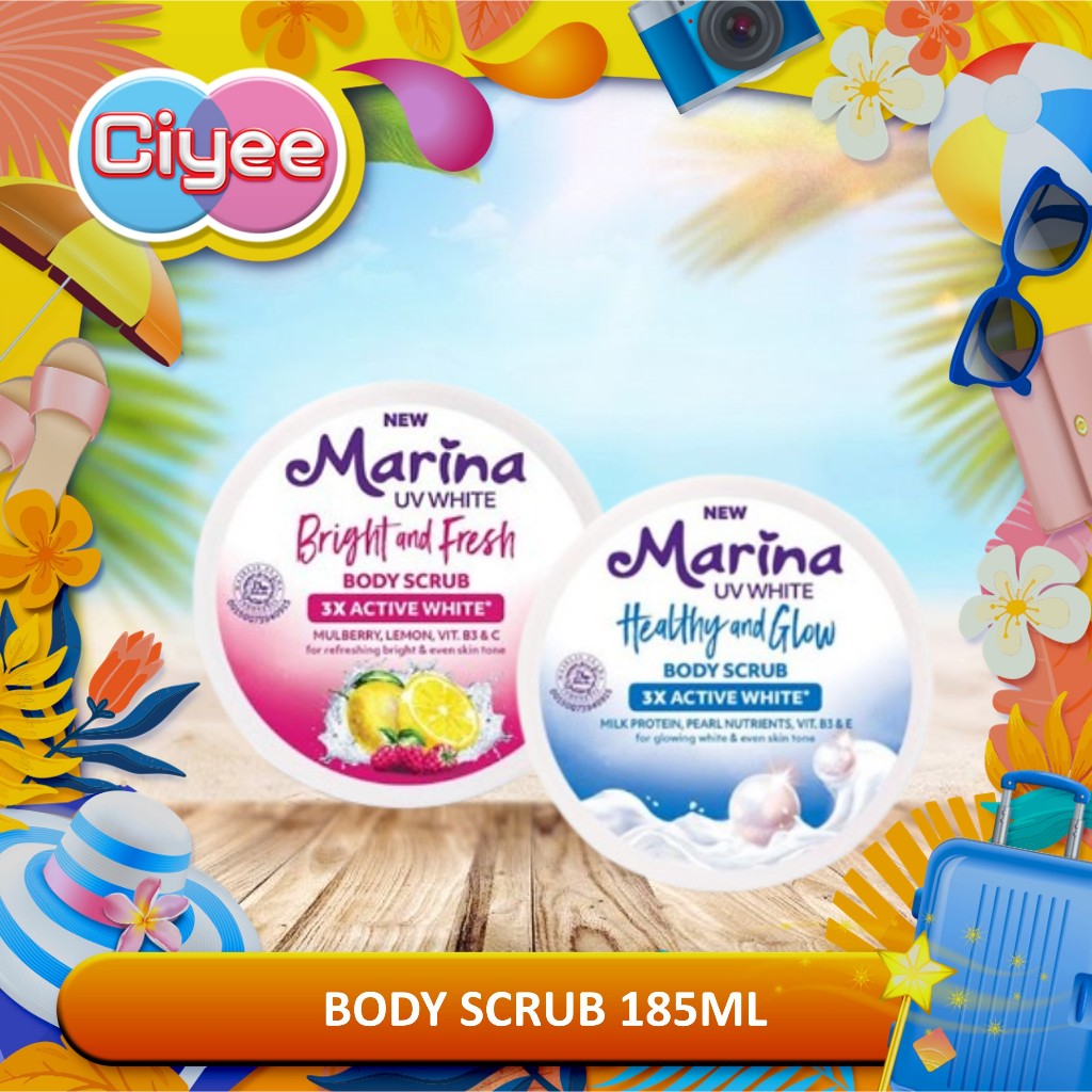Jual Marina Body Scrub UV White 185ml - Scrub Badan - CiYee | Shopee ...