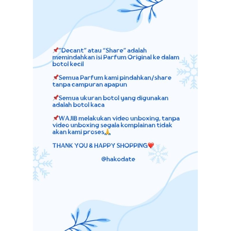 Jual Decant Share HINT Parfum Fatale Noble Extrait Delicate Ultimate ...