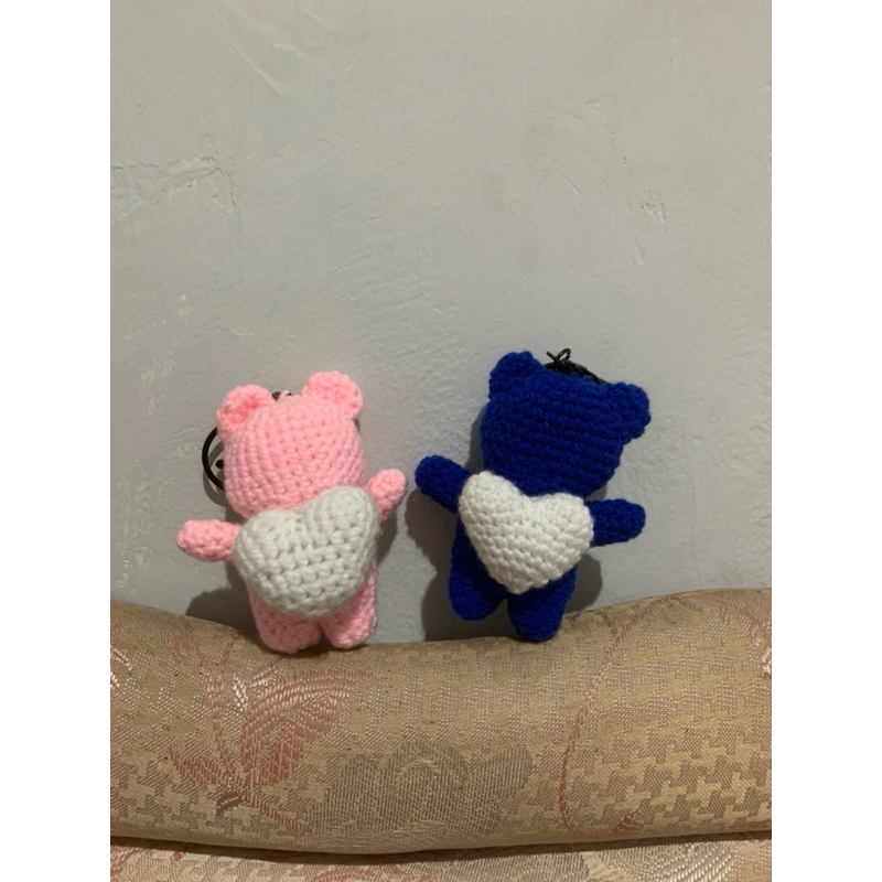 Jual Lovely Runner Couple Bear Keychain ( Rajut ) | Shopee Indonesia