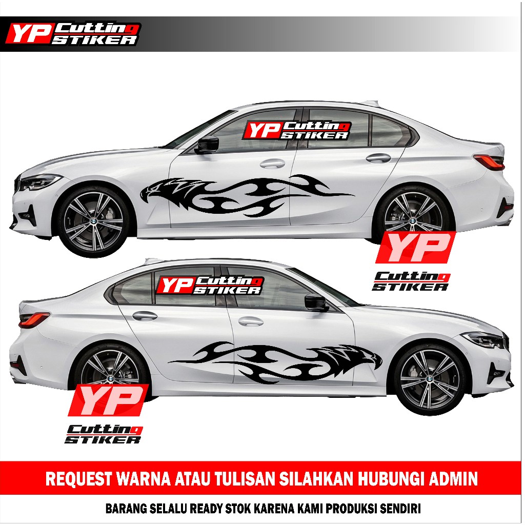 Jual Stiker mobil civic sticker gambar kepala garuda body samping kanan ...