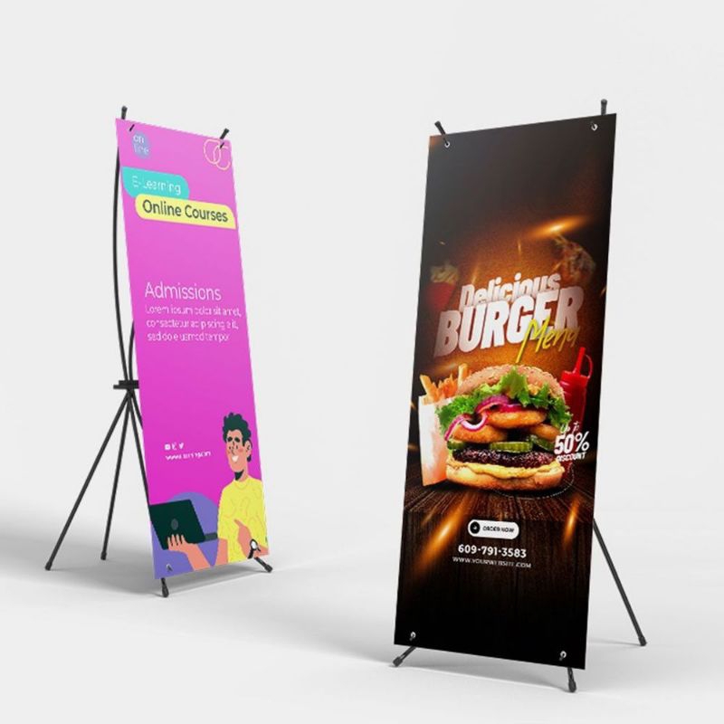 Jual Paket X banner Flexy China 340gram uk. 60 x 160cm | Shopee Indonesia