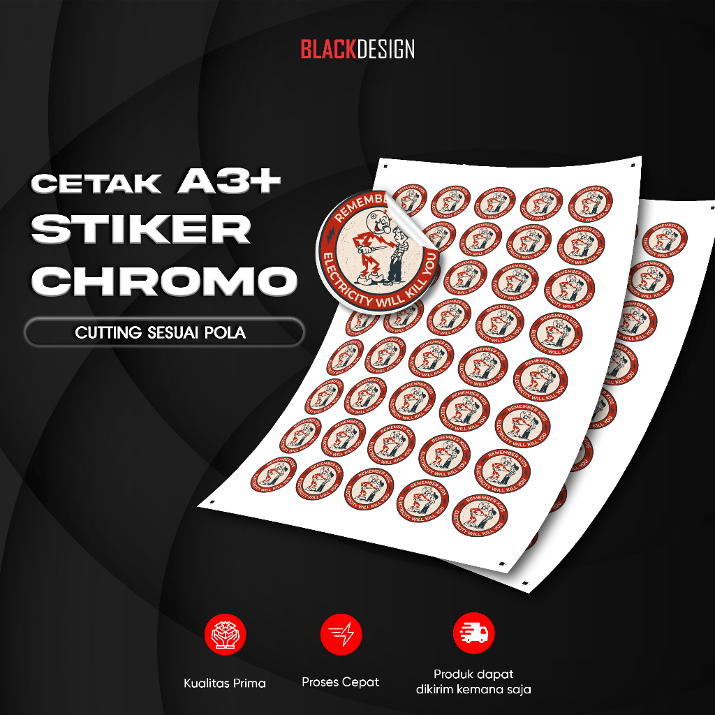 Jual Cetak Stiker A3 / Sticker Label / Sticker Cutting - Die Cut - Kiss ...