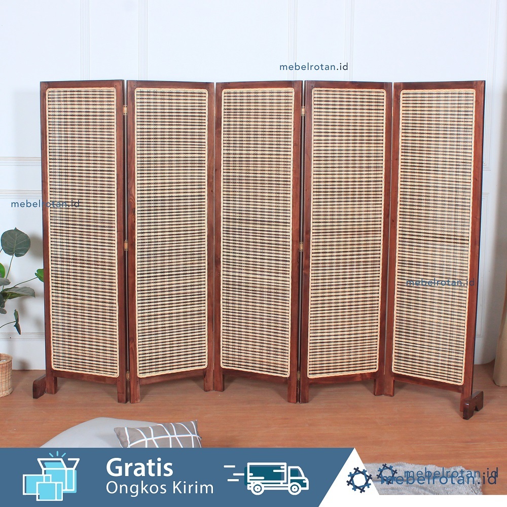 Jual PENYEKAT RUANGAN KAYU MINIMALIS 5DAUN LYDE | PARTISI SKETSEL ...