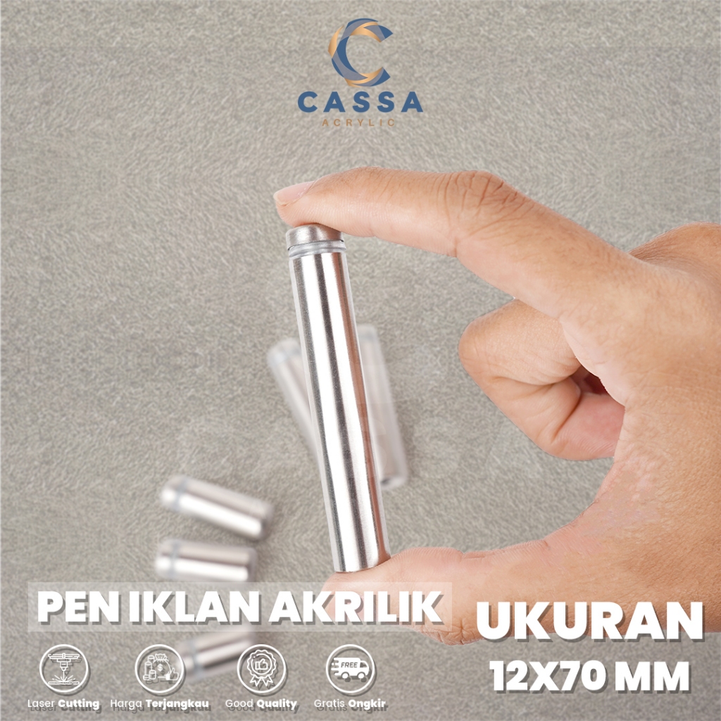 Jual Pen Iklan 12x70 Stainless Baut Kaca Akrilik Sign Board | Shopee ...