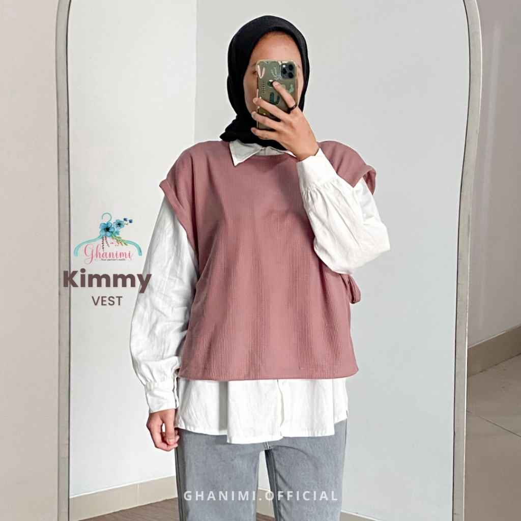 Jual Ghanimi - Kimmy Vest / Rompi Lengan Pendek Rajut / Vest kekinian ...