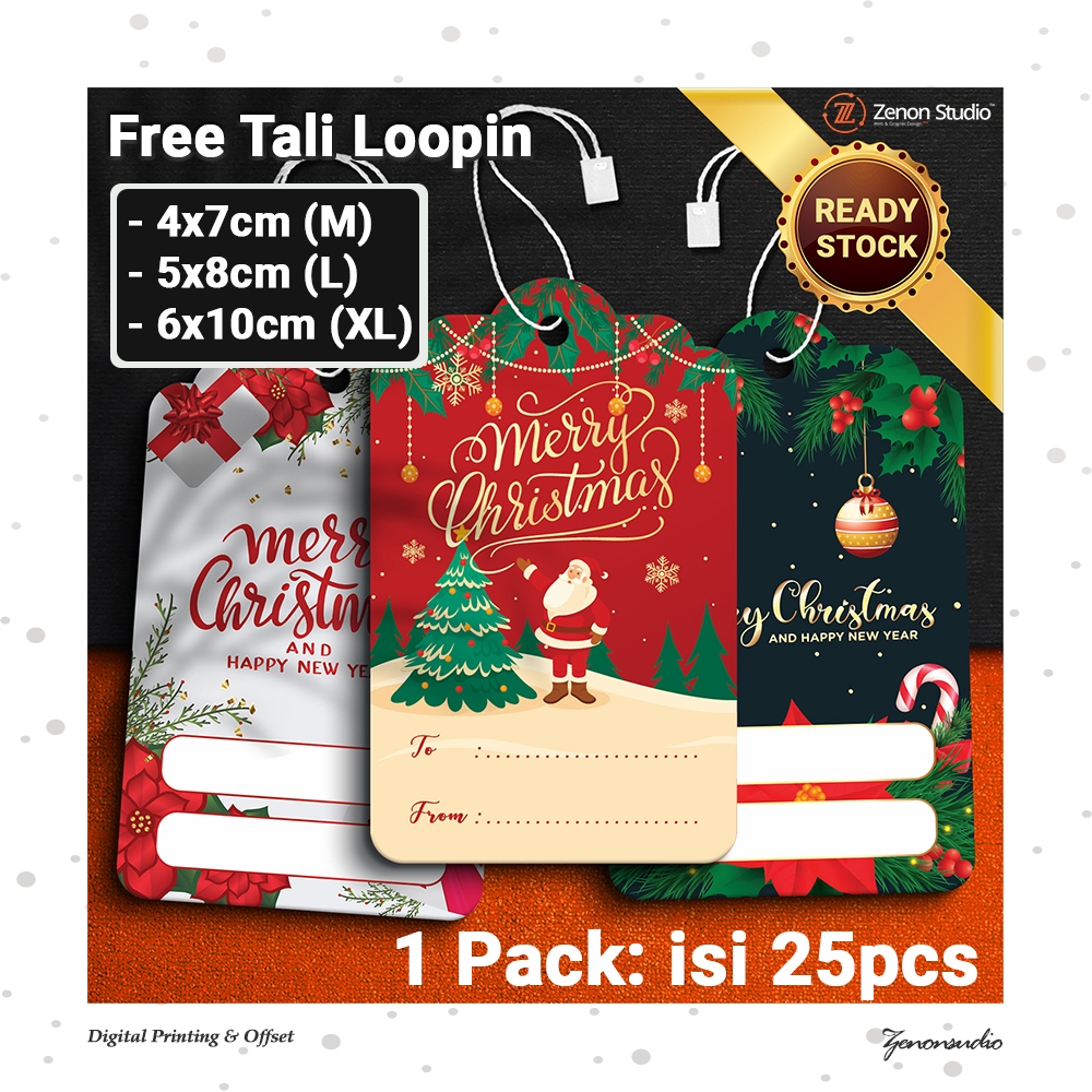 Jual [25pcs] Hang Tag Natal Christmas Hangtag Kartu Ucapan Xmas Parcel ...