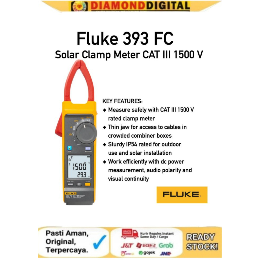 Jual Fluke 393 FC Solar Clamp Meter CAT III 1500 V | Shopee Indonesia