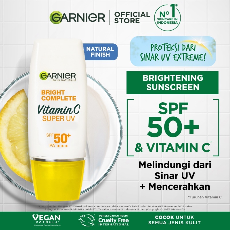Jual Garnier Super UV Invisible Serum Sunscreen SPF 50+ PA++++ Vitamin C Skin Care - 30ml ...