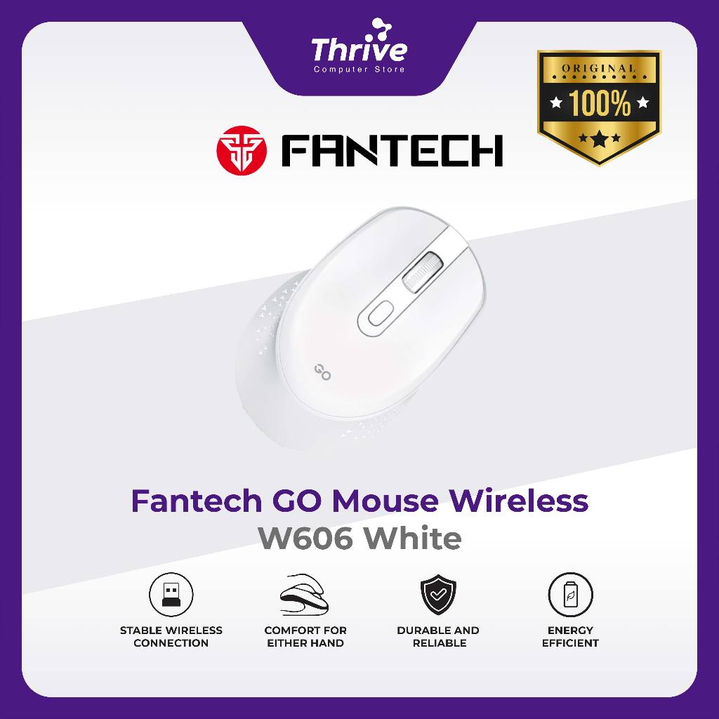 Jual Mouse Wireless Office - Go Series W606 (White) 1600DPI - Fantech | Shopee Indonesia
