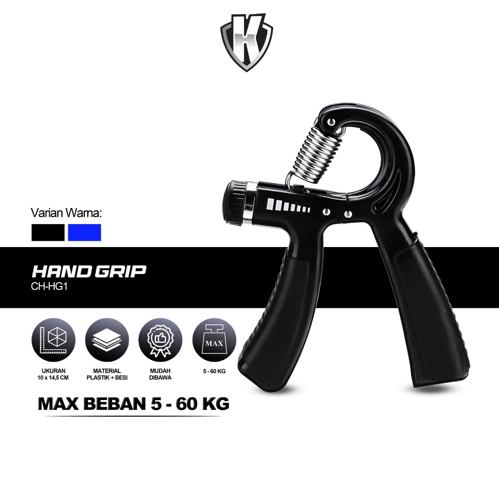 Jual CHAMPS Hand Grip | Handgrip Adjustable 5-60 KG Alat Fitness OTOT ...
