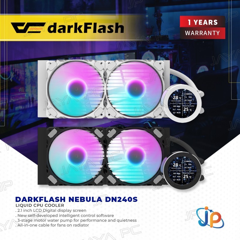 Jual darkFlash Nebula DN240S ARGB - Liquid CPU Cooler Fan 240mm LCD IPS ...