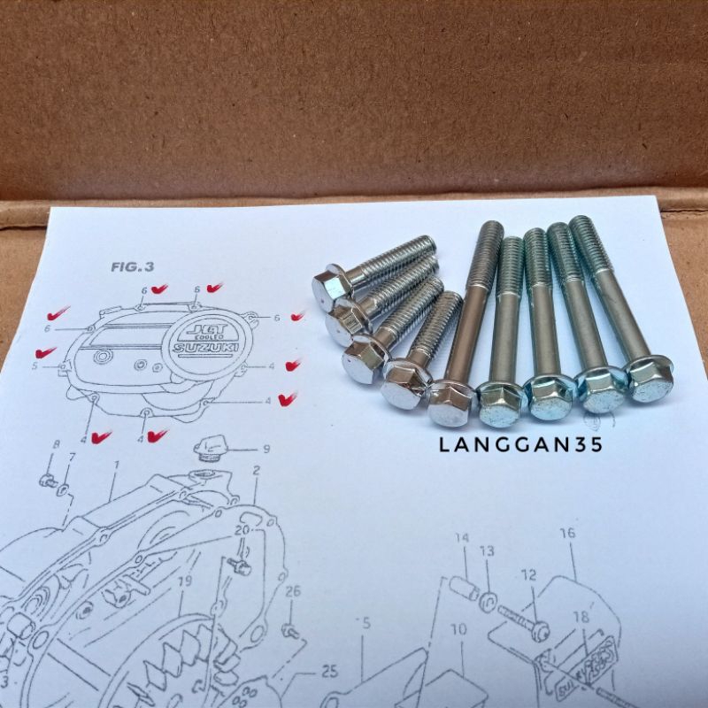 Jual Baut Blok Mesin Set Suzuki Crystal Tornado GS | Shopee Indonesia