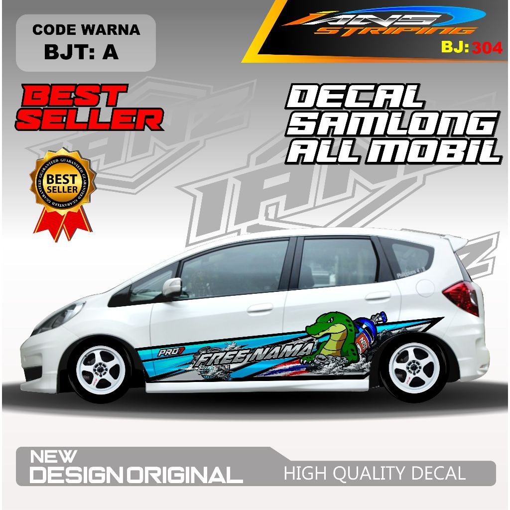 Jual BJ 304 - DECAL STICKER DESIGN THAILOOK UNTUK MOBIL CITY CAR HONDA ...