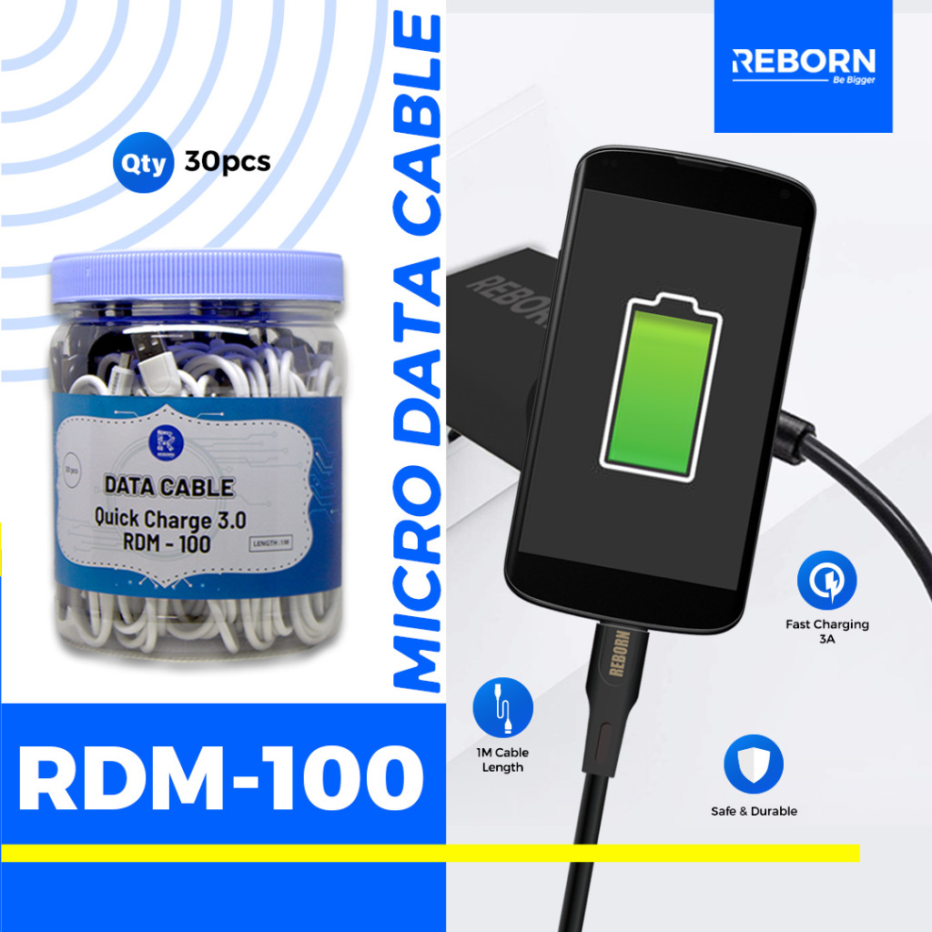 Jual Kabel Data Reborn RDM100 Usb Micro Data Cable Fast Charging ...
